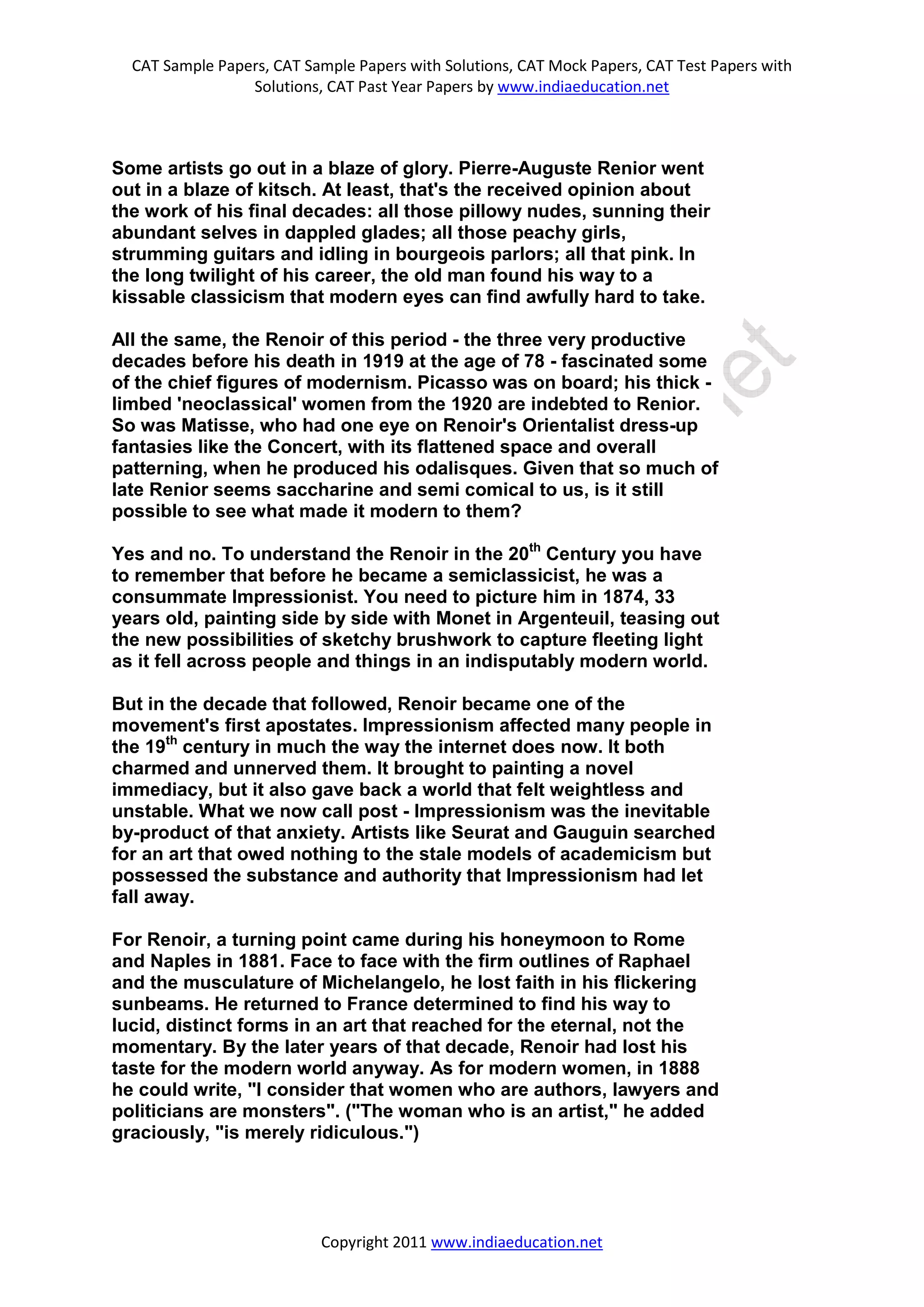 Cat sample-paper-1 | PDF