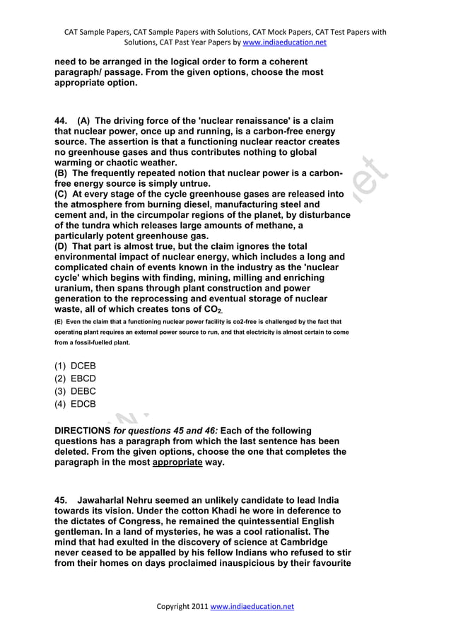 Cat sample-paper-1 | PDF