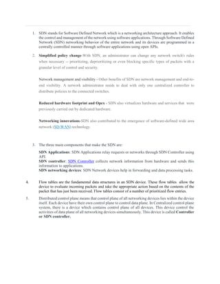 Study materials for software defined networks | PDF