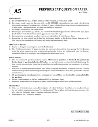 Cat 2008 question_paper_and_ans key | PDF