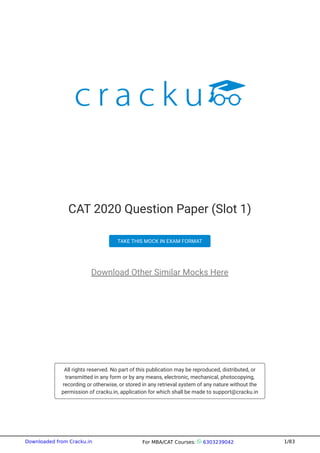 CAT 2020 Question Paper (Slot 1) by Cracku.pdf