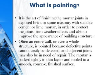 pointing, plastering, bonding | PDF