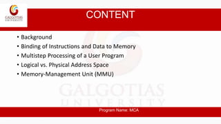 Memory management based on MCA | PPT