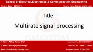 Multirate Signal processing | PPT