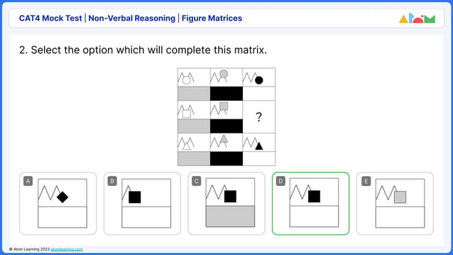 CAT4 example questions.pdf | Educational Assessment | Education
