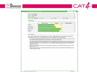A comprehensive guide to interpreting your CAT4 data | PDF