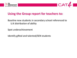 A comprehensive guide to interpreting your CAT4 data | PDF