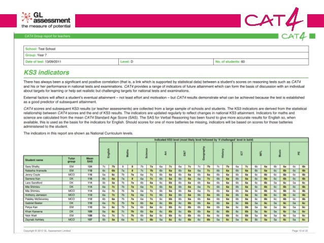 A comprehensive guide to interpreting your CAT4 data