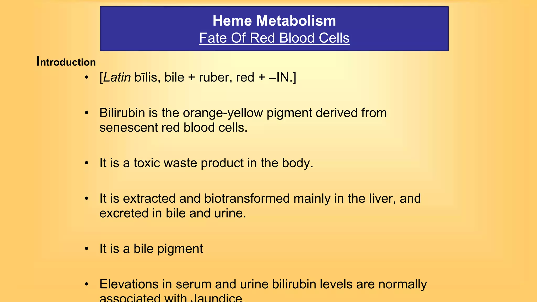 Catabolism of haem and jaundice | PPTX