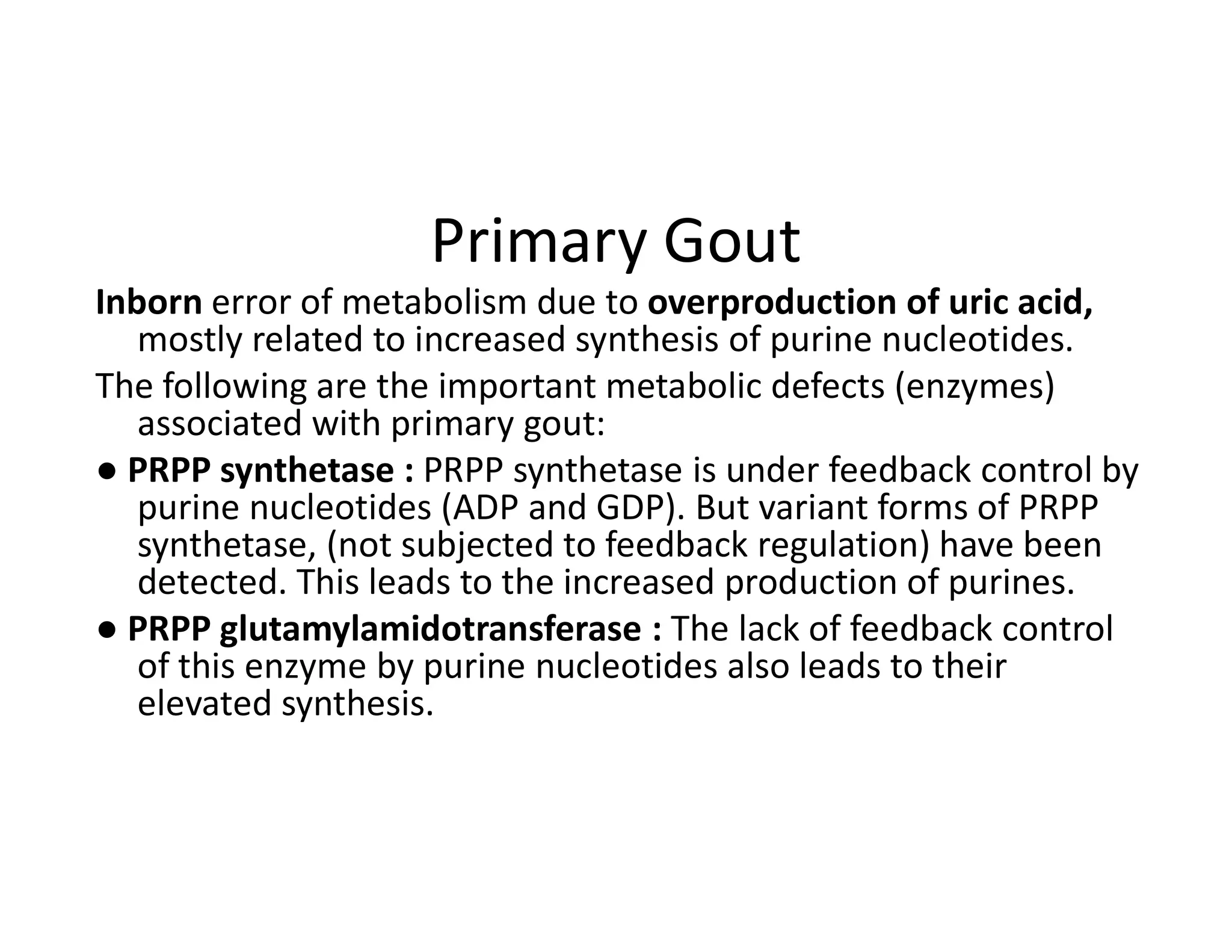 Catabolism of Purine Nucleotides | Hyperuricemia | Gout | PDF