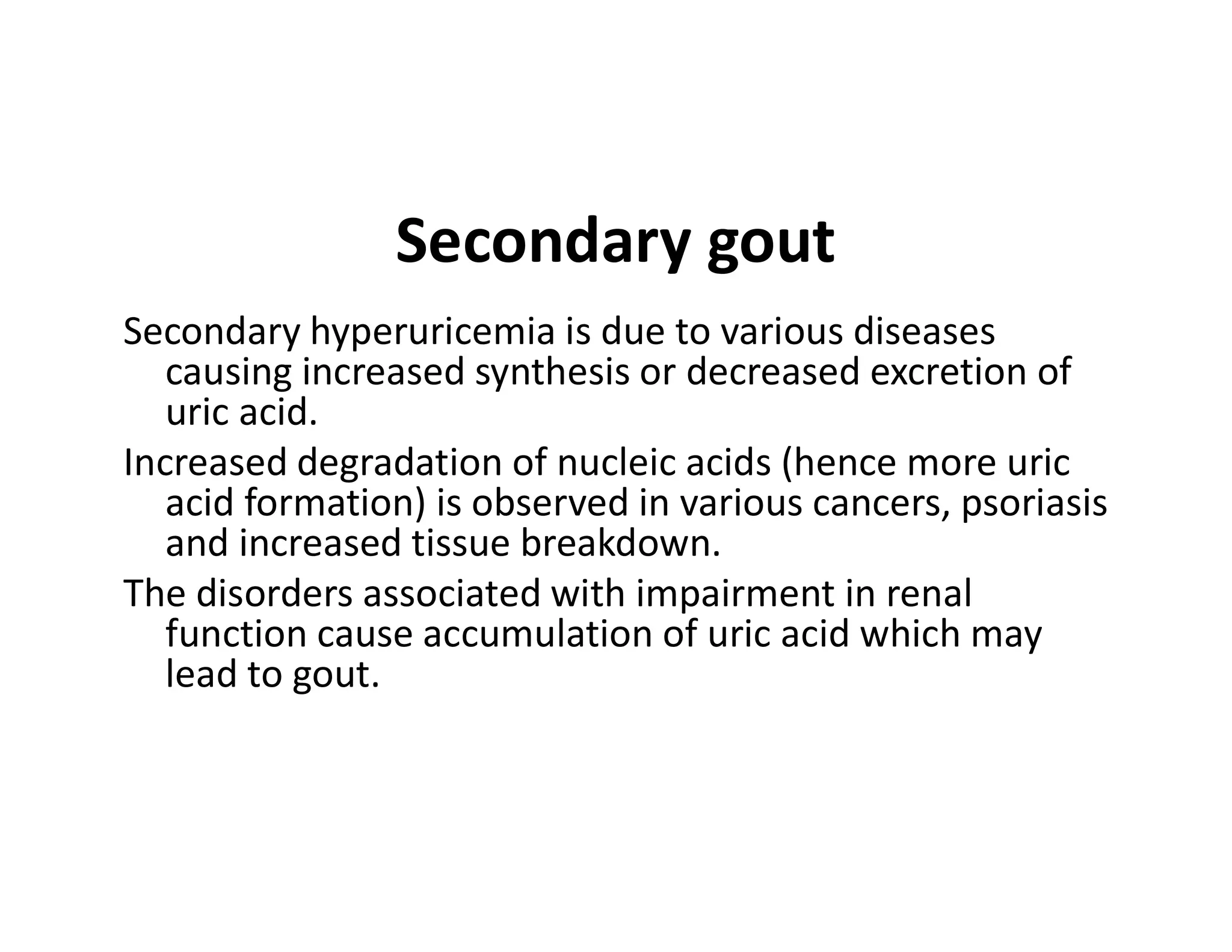 Catabolism of Purine Nucleotides | Hyperuricemia | Gout | PDF