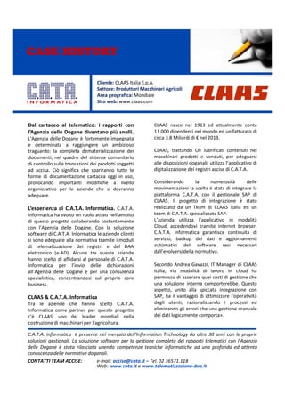 Cata informatica case study CLAAS italia spa | PDF