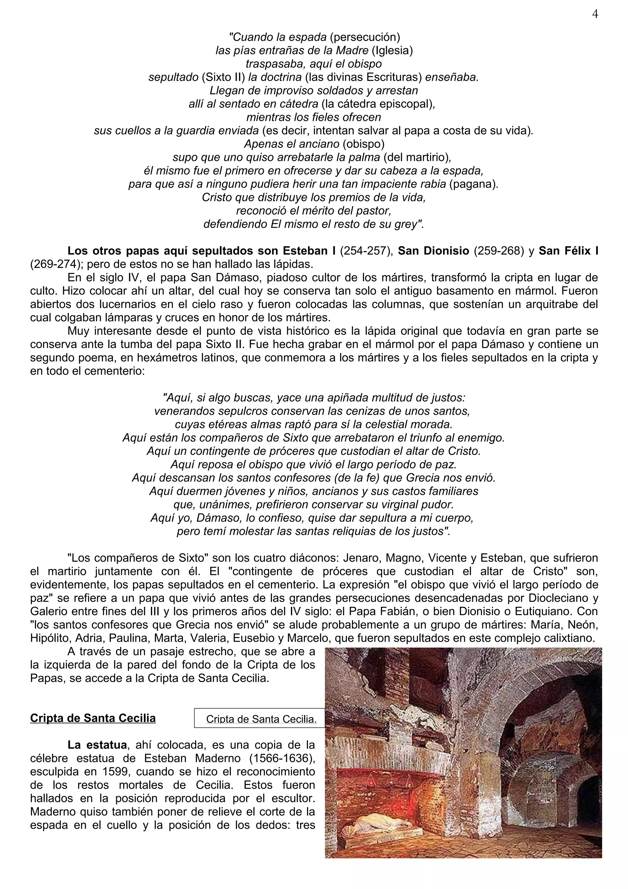 Catacumbas San Calixto SeleccióN De La CáTedra | PDF | Christianity ...