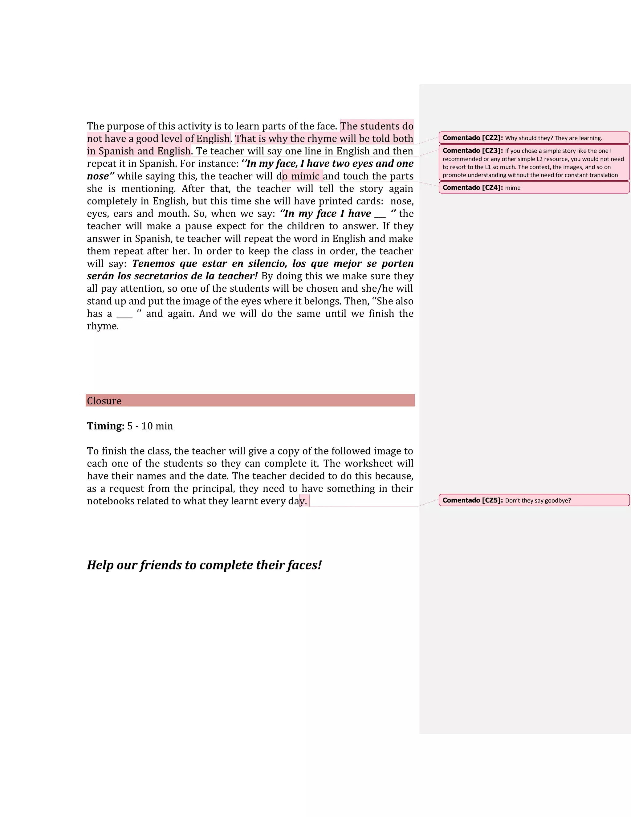 Catalan lesson plan 1 (3years old) | PDF