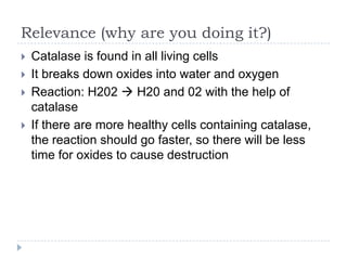 Catalase lab example | PPT