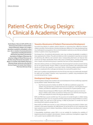 2016. Dosage Form Optimization: Technology to Advance the Patient ...
