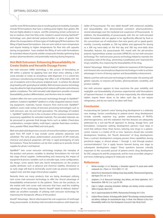 2016. Dosage Form Optimization: Technology to Advance the Patient ...