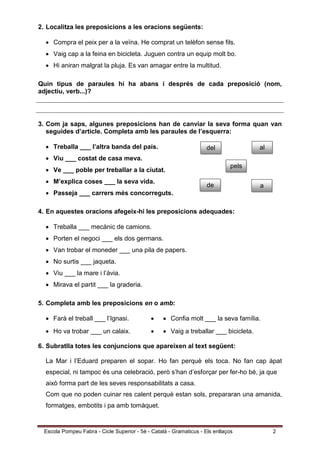 Català gramatica preposicions_i_conjuncions | PDF