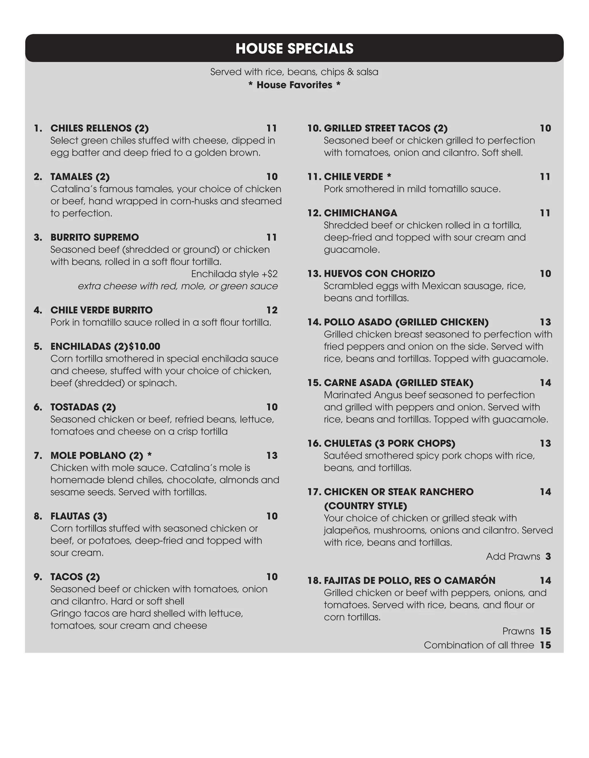 Catalina menu | PDF