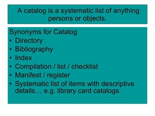 Catalog | PPT
