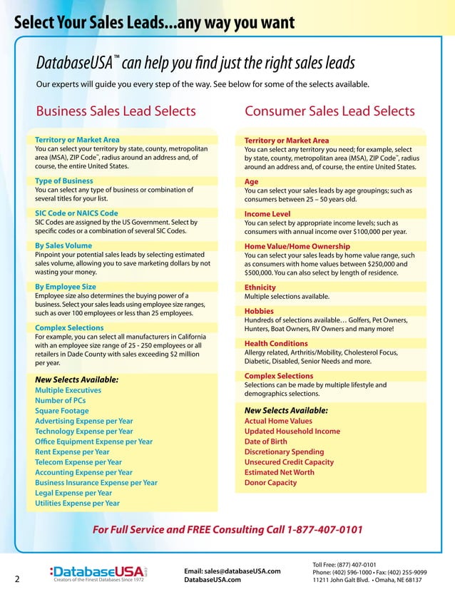 DatabaseUSA Catalog - 2015 | PDF