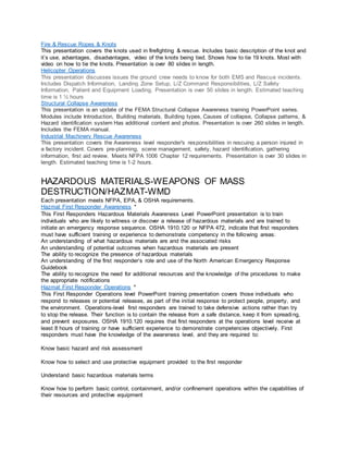CATALOG OF BRAVE TRAINING SOLUTIONS TRAINING PRESENTATIONS | DOCX