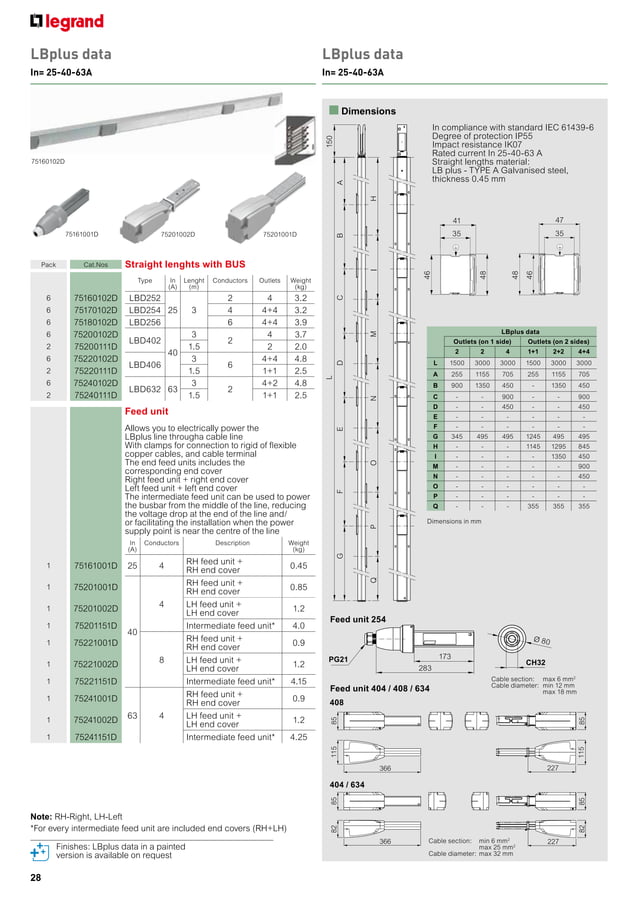 Catalog busbar legrand | PDF