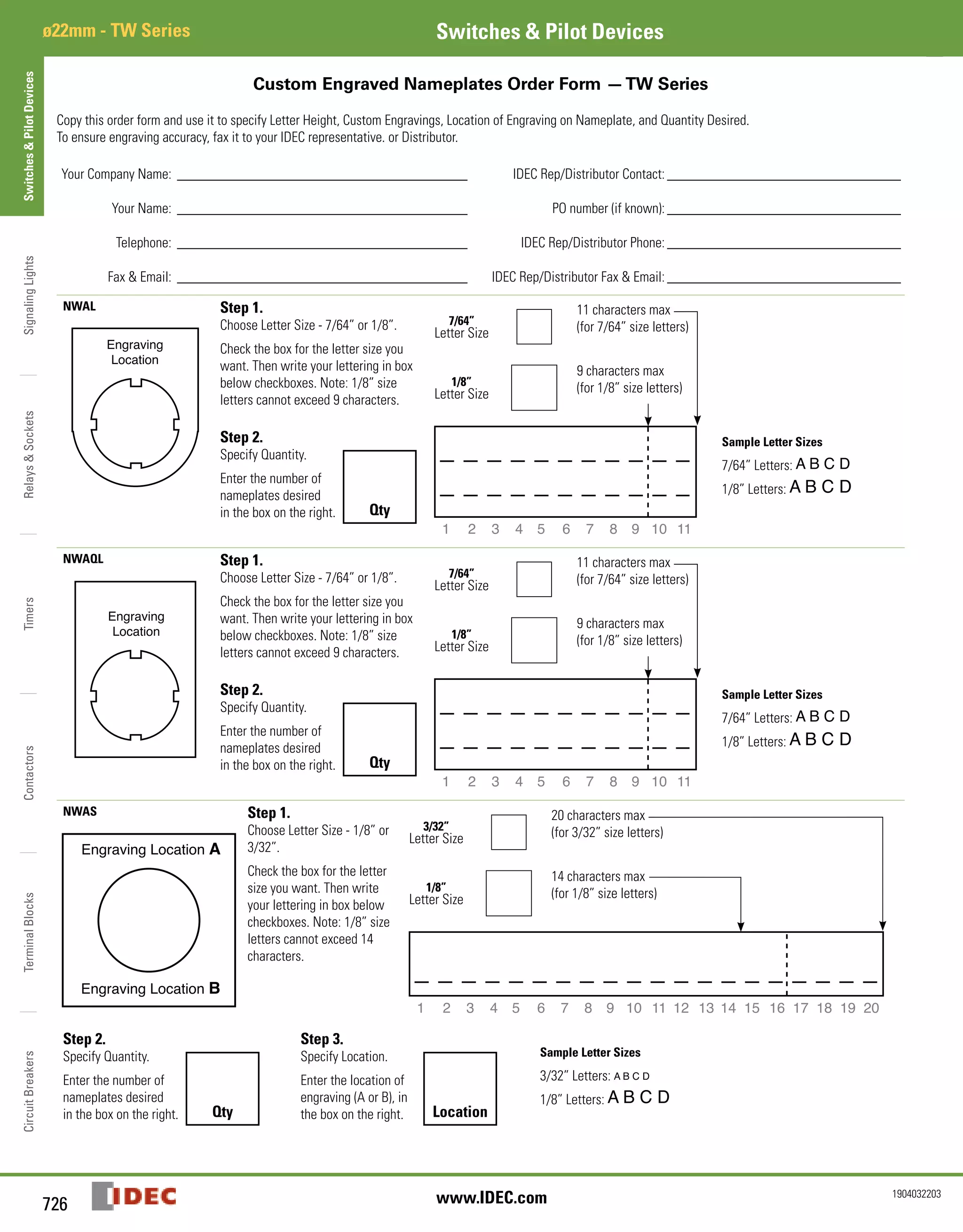 Catalog đèn báo nút nhấn công tắc IDEC (Nhật Bản) - dòng TW | PDF