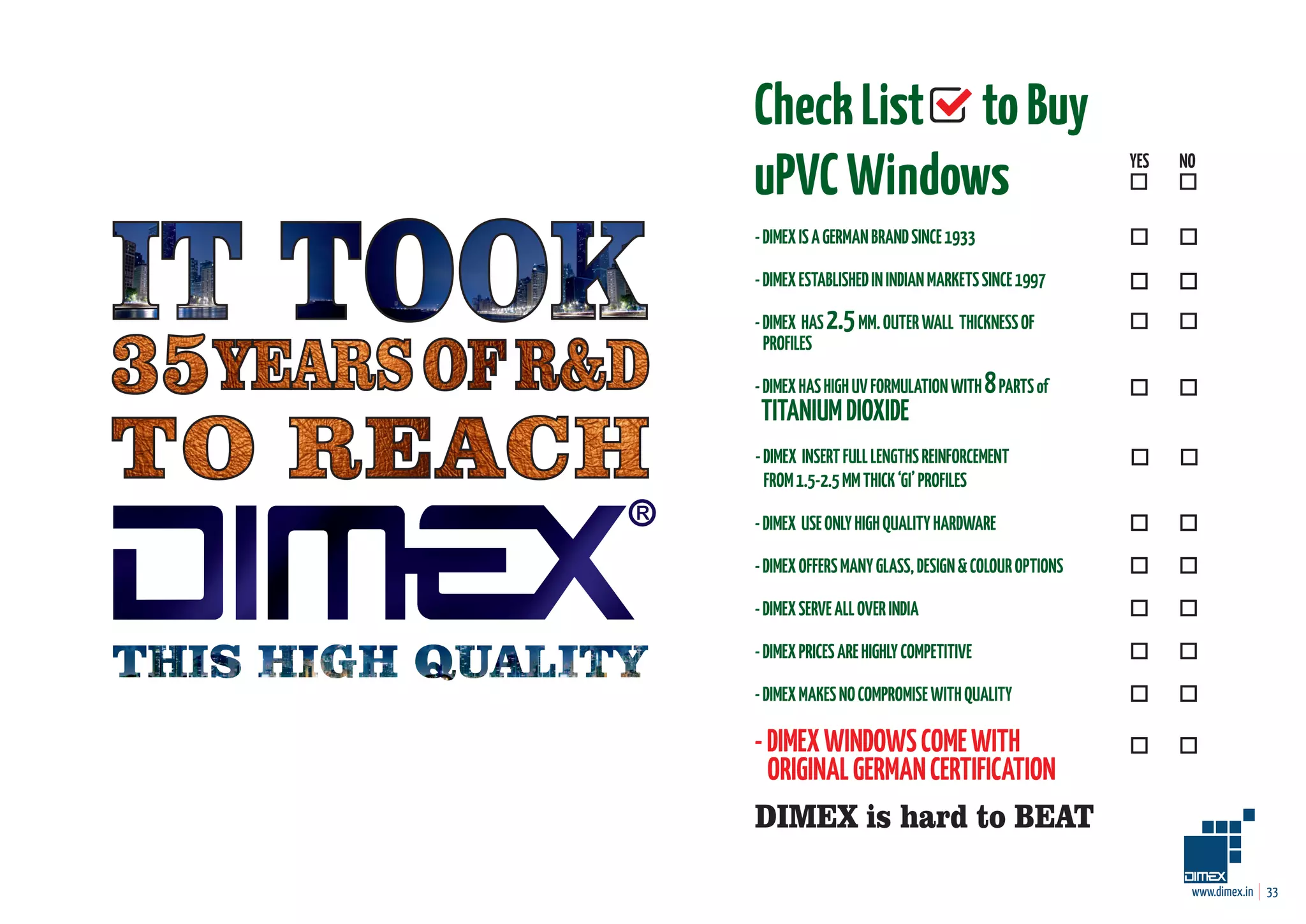Dimex Catalog, Dimex uPVC Windows, uPVC Doors, Dimex uPVC Profiles | PPT