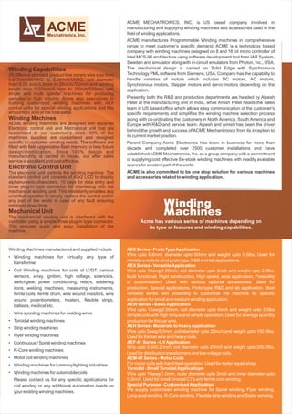 ACME Mechatronics - Coil Winding Machine Manufacturer | PDF