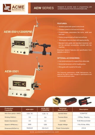 ACME Mechatronics - Coil Winding Machine Manufacturer | PDF