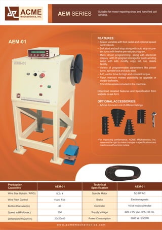 ACME Mechatronics - Coil Winding Machine Manufacturer | PDF