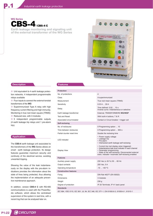 Catalog relay bảo vệ Circutor dòng RGE | PDF