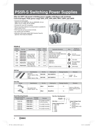 Catalog bộ nguồn PS5R IDEC mới nhất 2019 | PDF