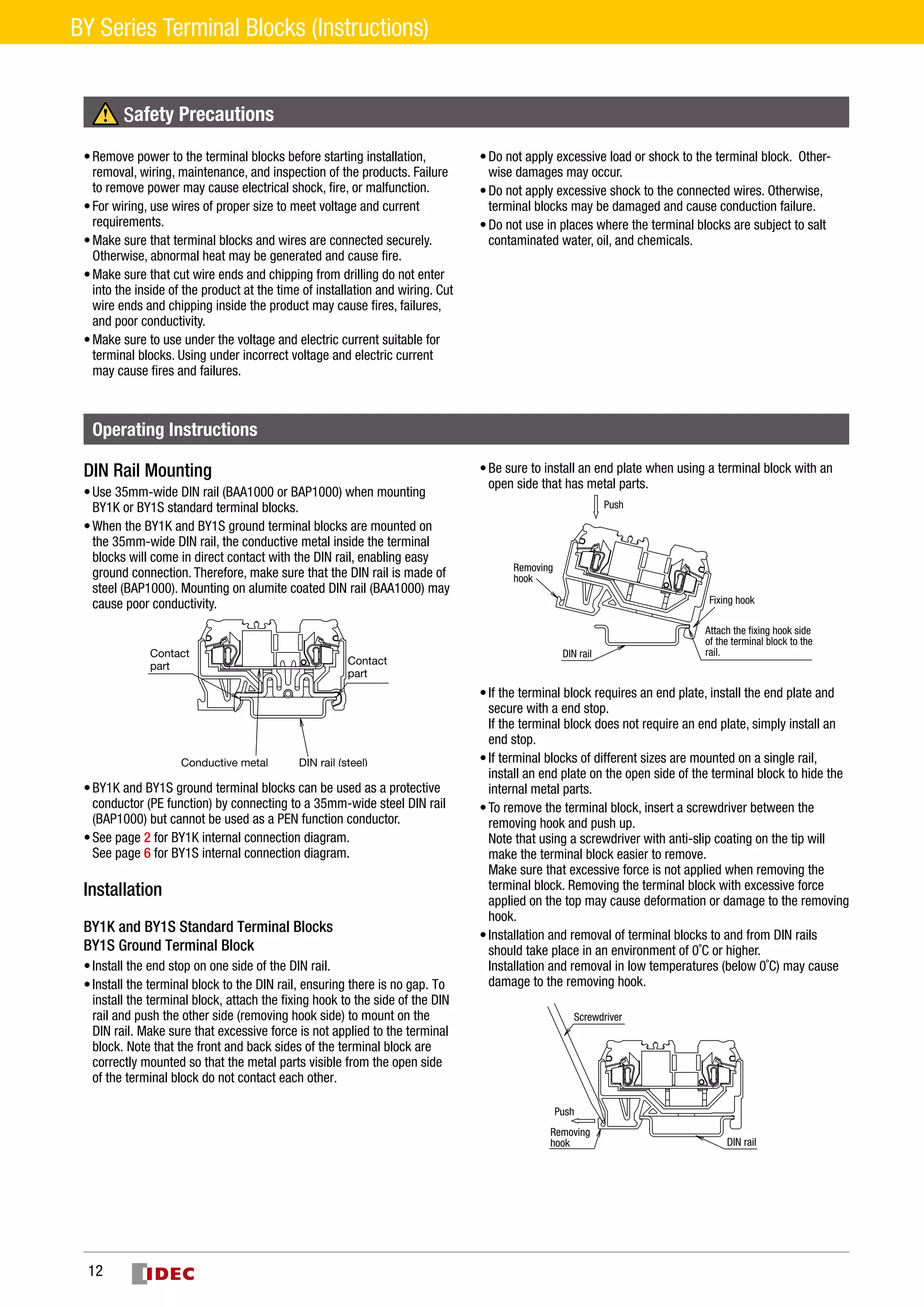 Catalog terminal Idec | PDF