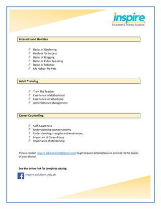 Inspire Catalog | DOCX | Professional School | Postgraduate Education