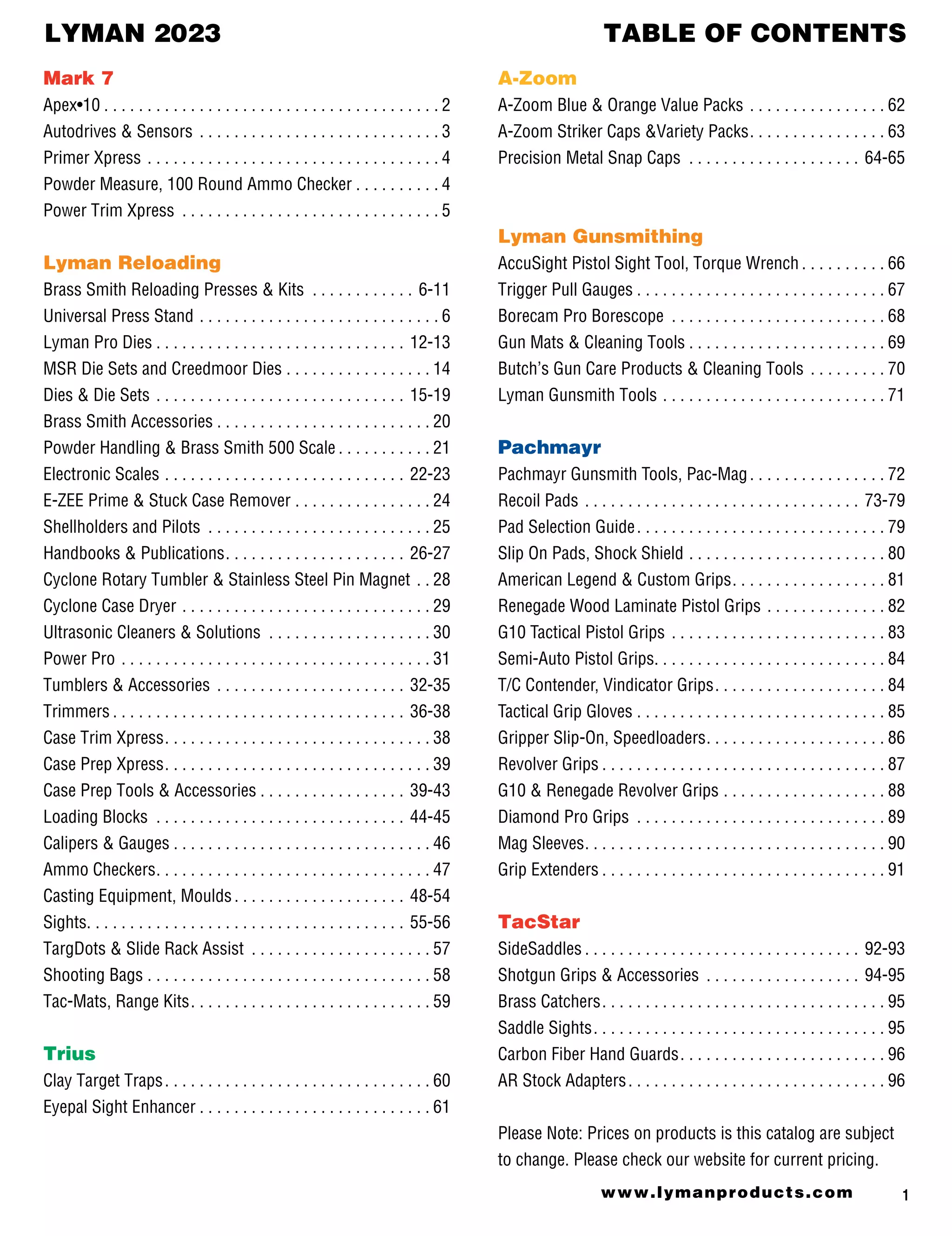 Catalog 2023 | Lyman | Optics Trade | PDF