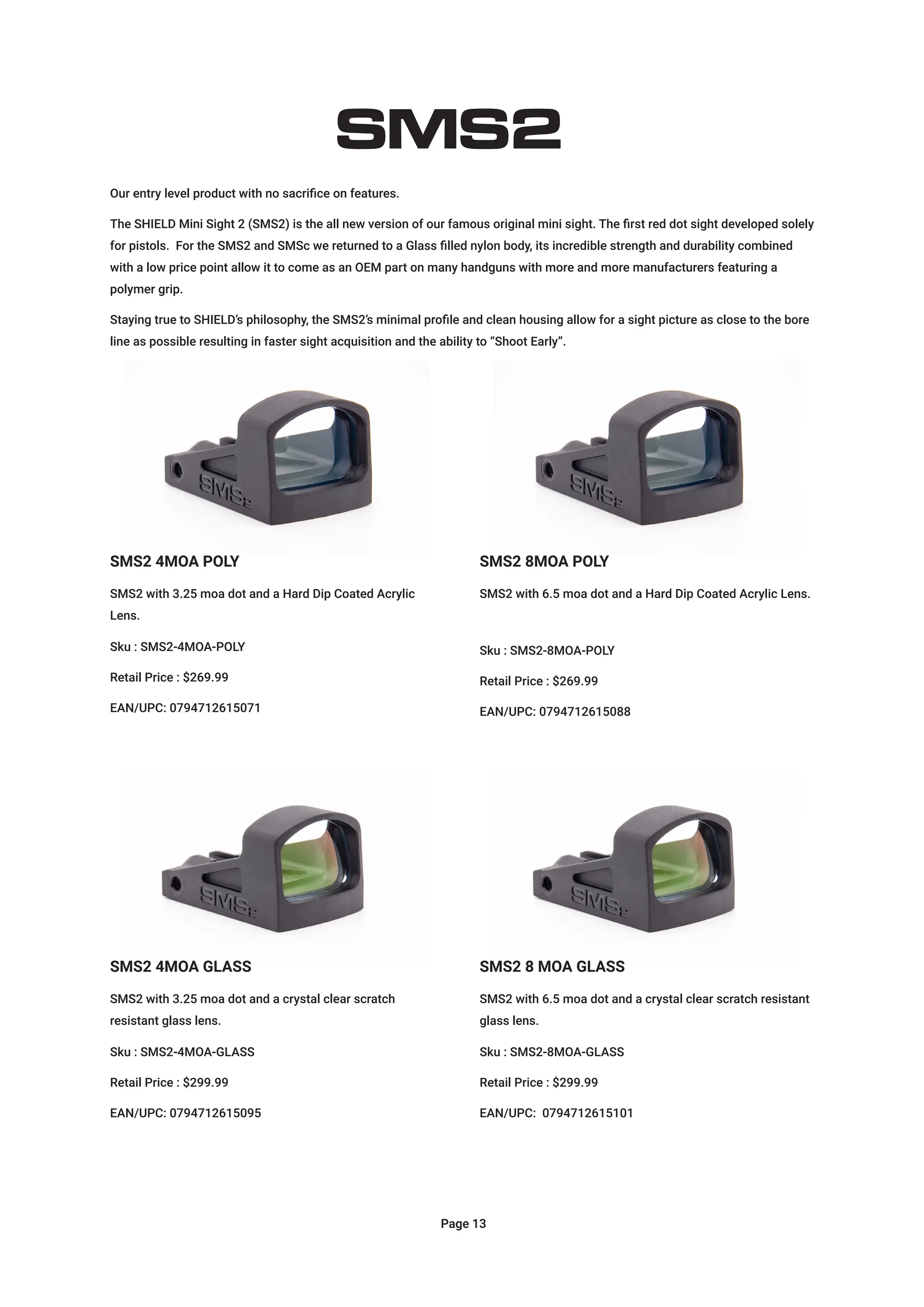 Catalog 2024 | Shield Sights | Optics Trade | PDF