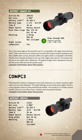 Catalog AIMPOINT Red Dot Sights | Optics Trade | 2015 | PDF