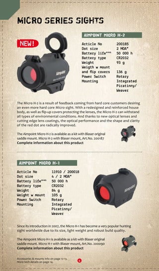 Catalog AIMPOINT Red Dot Sights | Optics Trade | 2015 | PDF