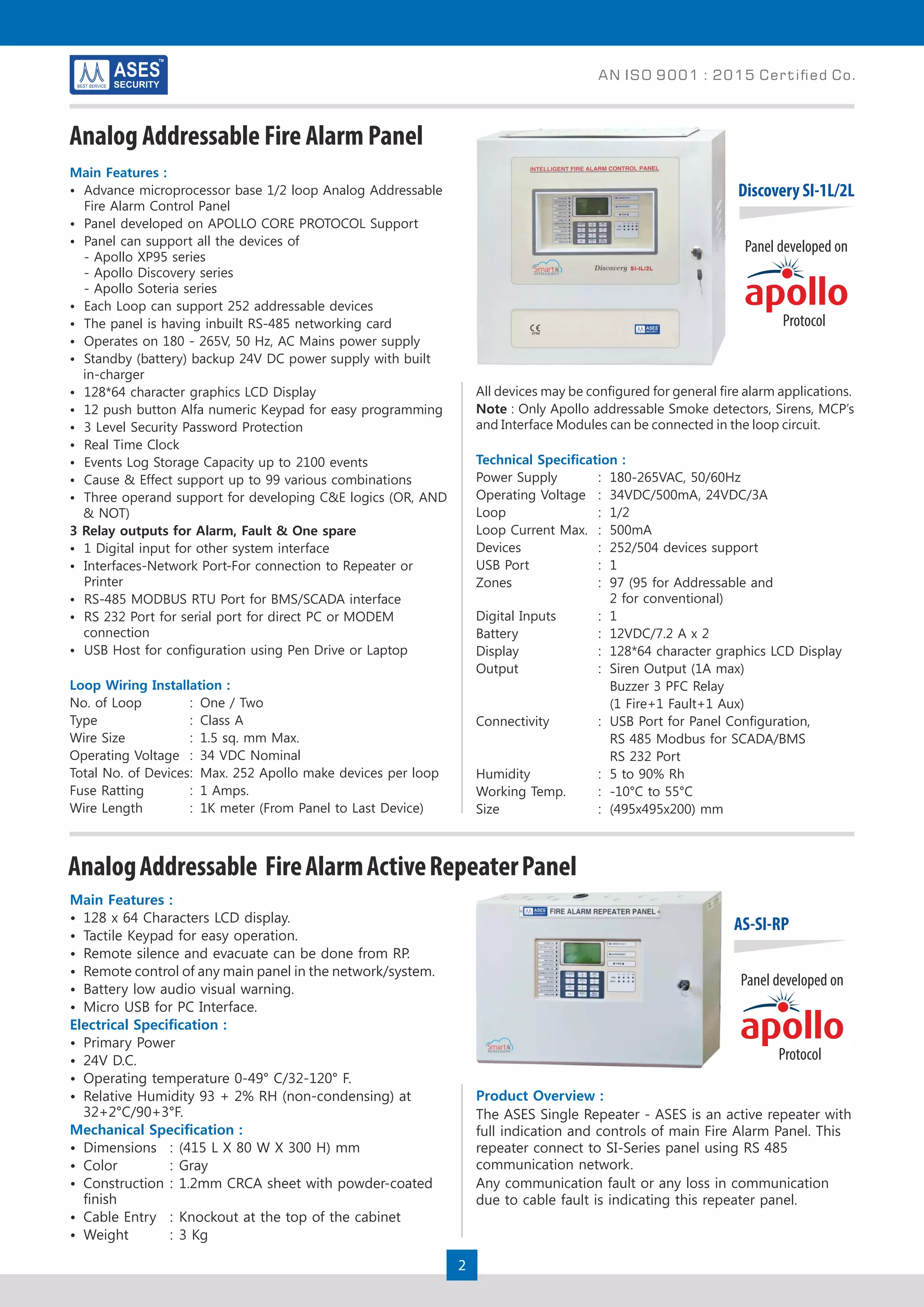 ASESIndia Analog Addressable Fire Alarm System | PDF