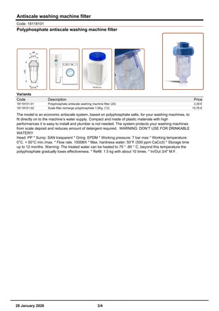 Antiscale washing machine filter catalog | PDF