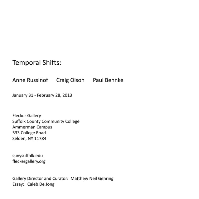 Catalog for Temporal Shifts | PDF