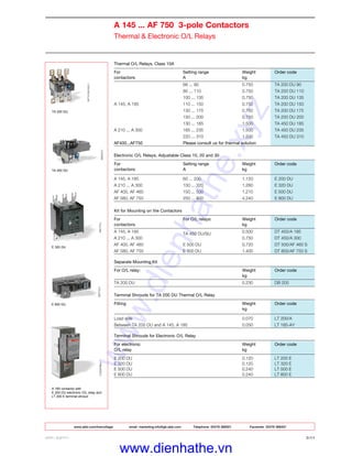 Catalog Contactor ABB - Khởi Động từ ABB | PDF