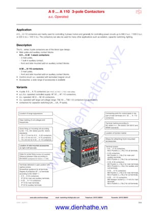 Catalog Contactor ABB - Khởi Động từ ABB | PDF