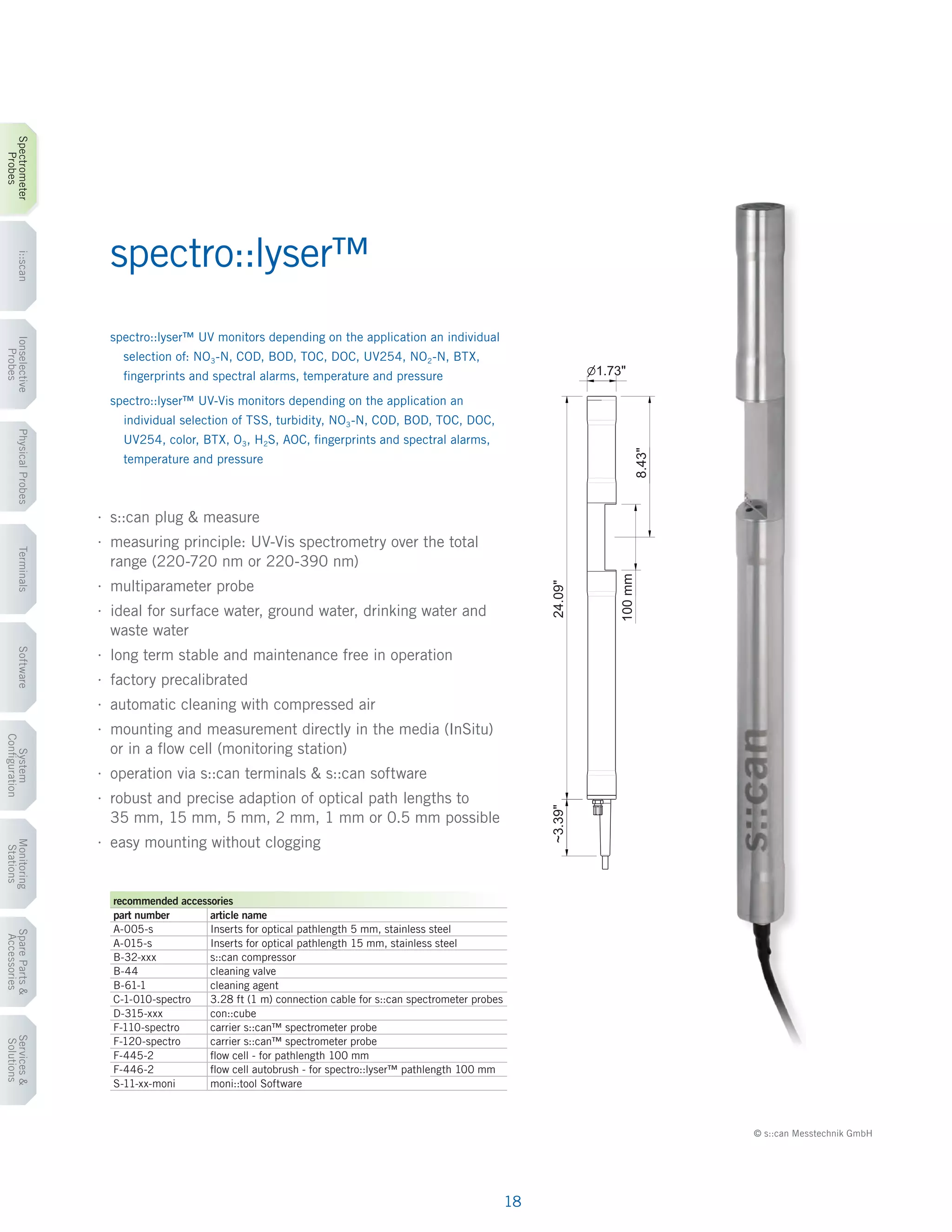 Catalog drinking water us_web_scan - sensor for online monitoring station - S::CAN | PDF