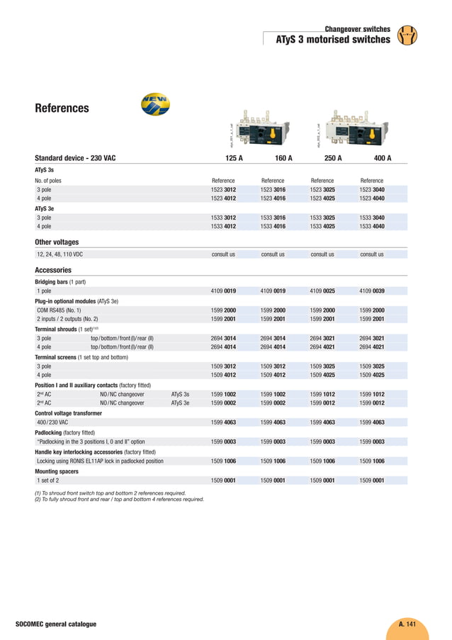 Cataloge ats socomec atys 3 | PDF