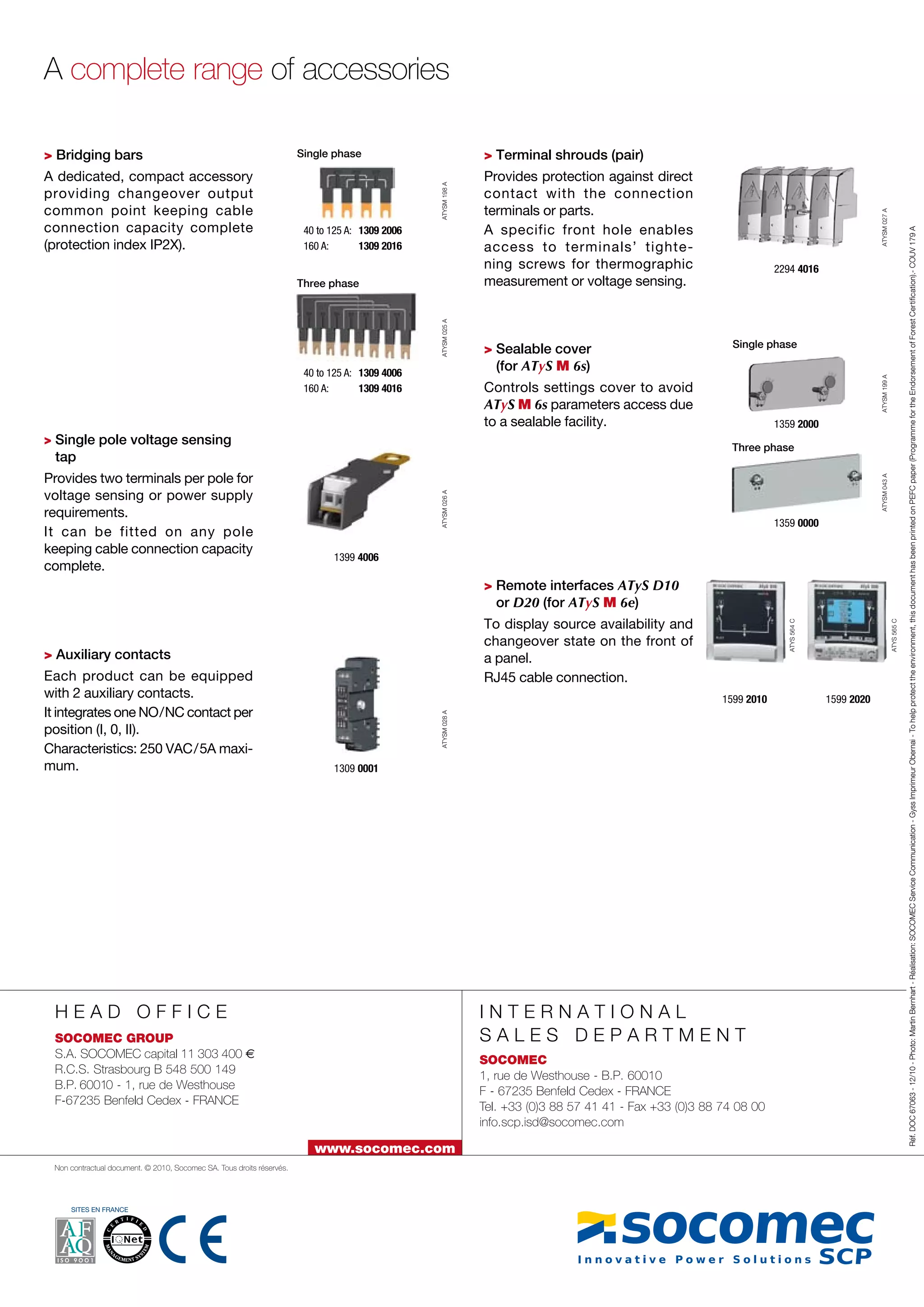 Catalog ATS Socomec ATYS M | PDF
