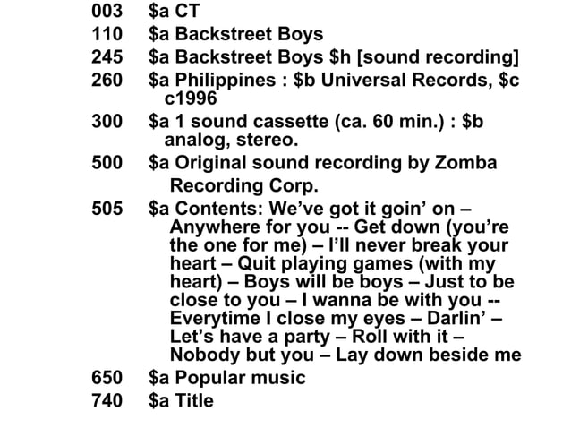 Catalog entries of nonbook materials | PPT