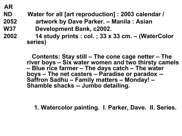 Catalog entries of nonbook materials | PPT